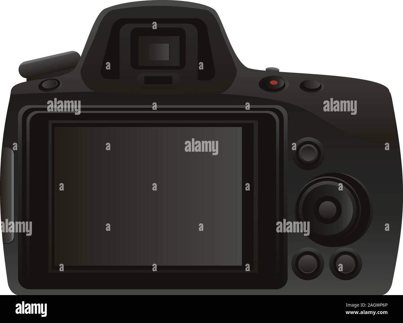Digital photo camera rear view on white background Stock Vector Image ...