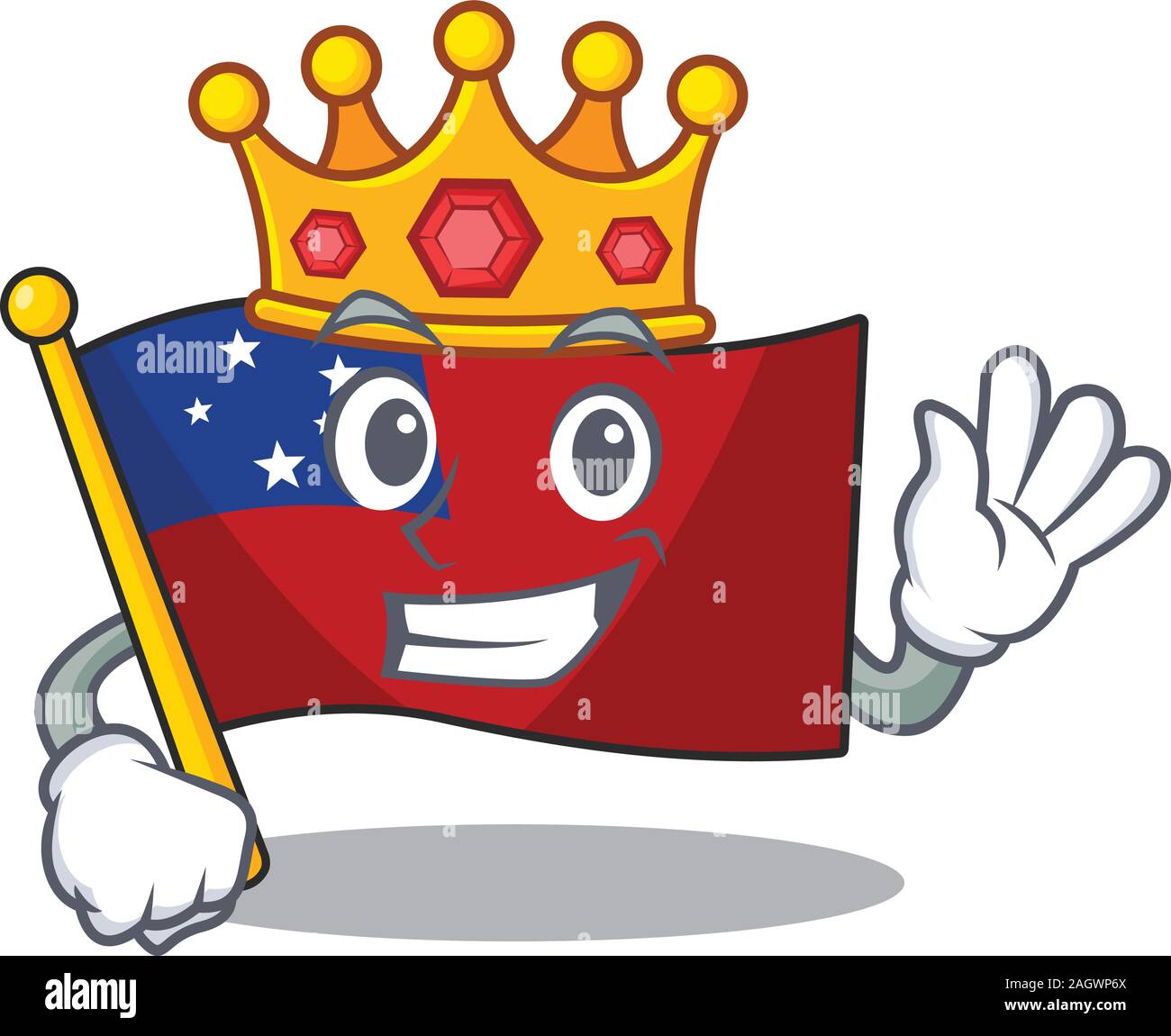 Flag samoa Scroll A stylized of King on cartoon character design Stock ...