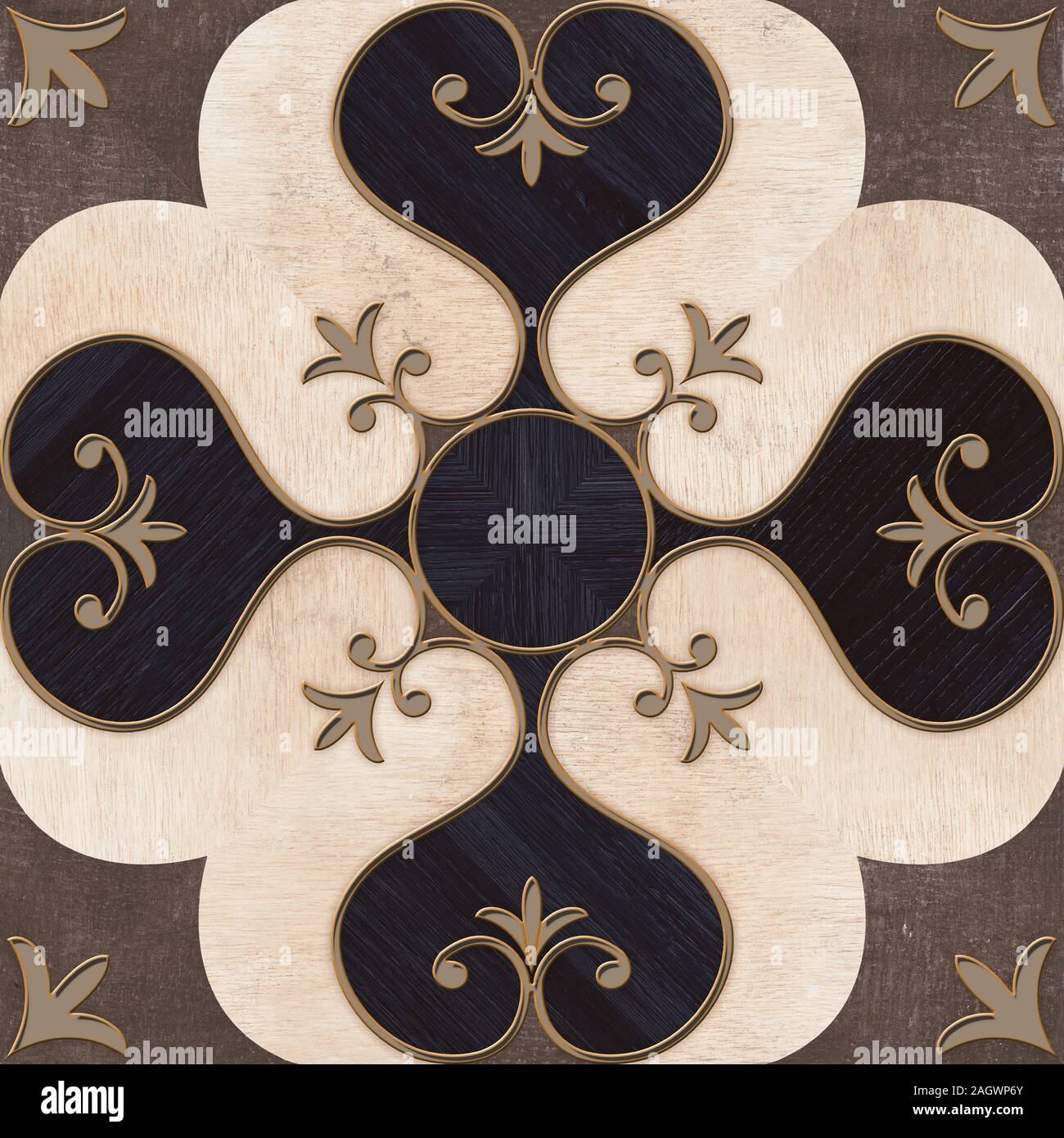 tiles, wooden geometric shapes, wooden floor tile Stock Photo - Alamy