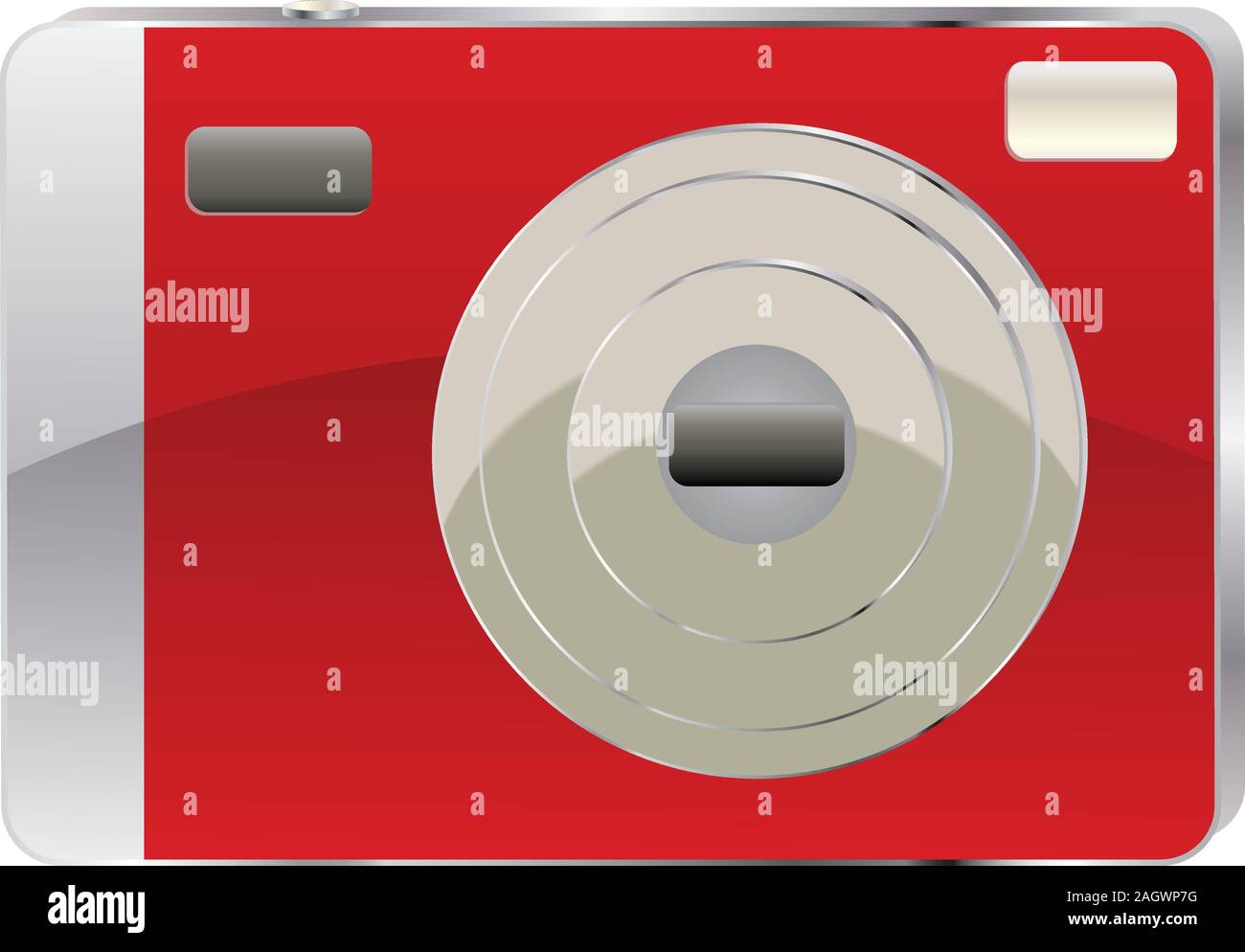 Icon of compact red digital camera on white background Stock Vector ...