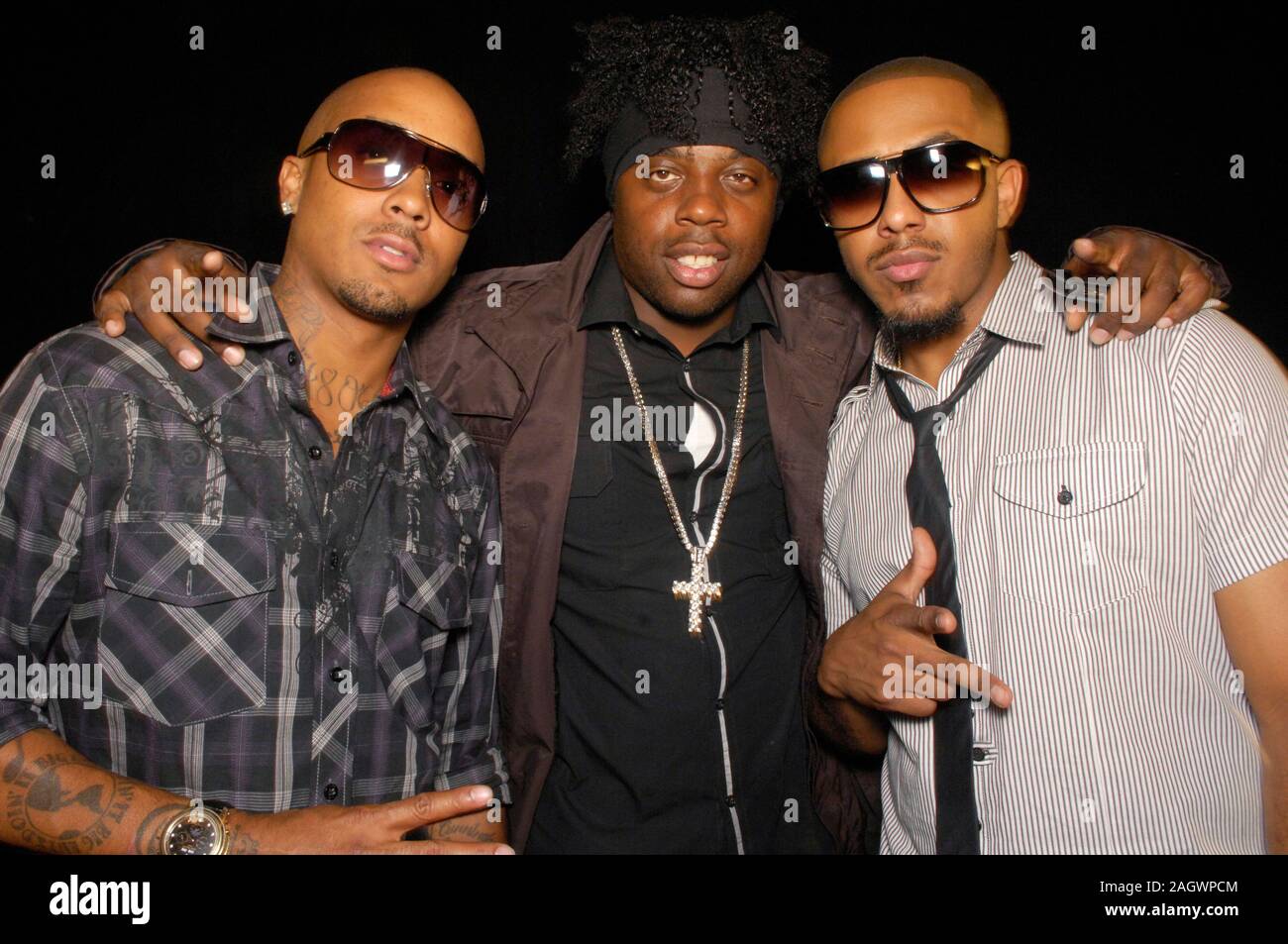 (L-R) Rapper Rich Rick, Singer / Actor Marques Houston and producer ...