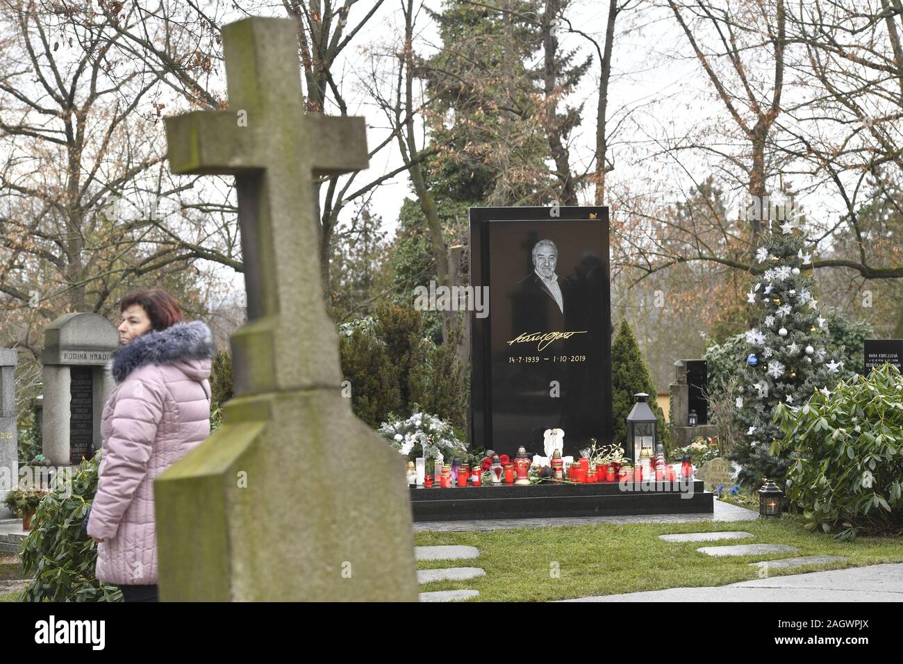Prague, Czech Republic. 21st Dec, 2019. The grave of late Czech pop ...