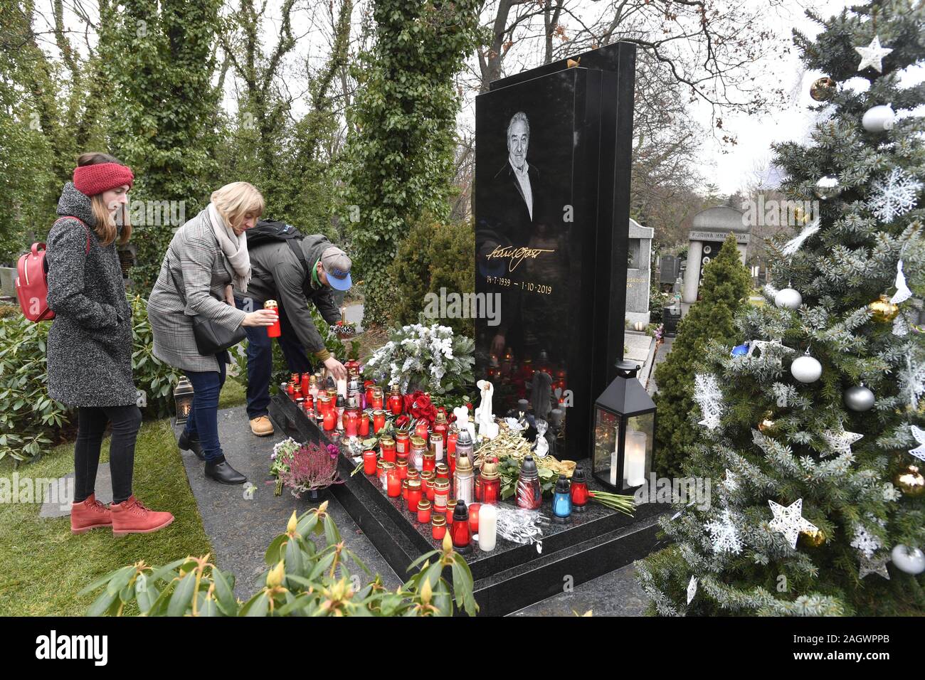Prague, Czech Republic. 21st Dec, 2019. The grave of late Czech pop ...