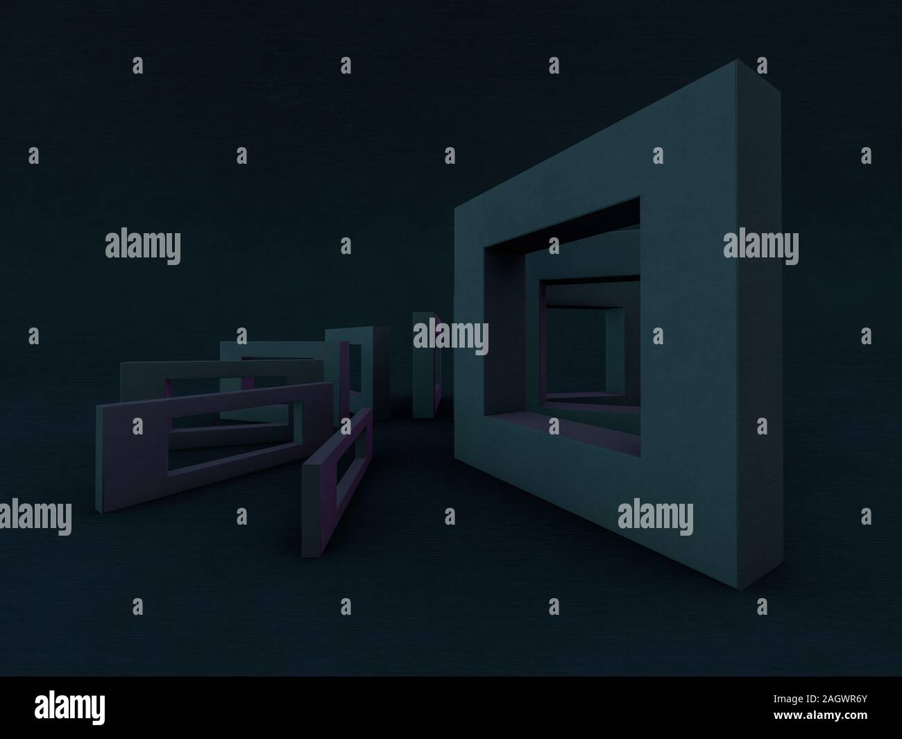 Abstract geometric background with shapes. 3D rendering Stock Photo - Alamy