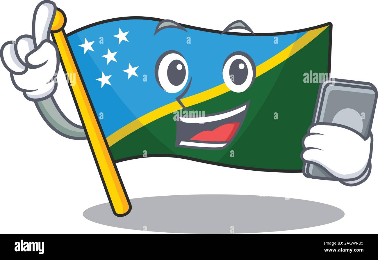cartoon character of flag solomon island Scroll speaking with phone ...