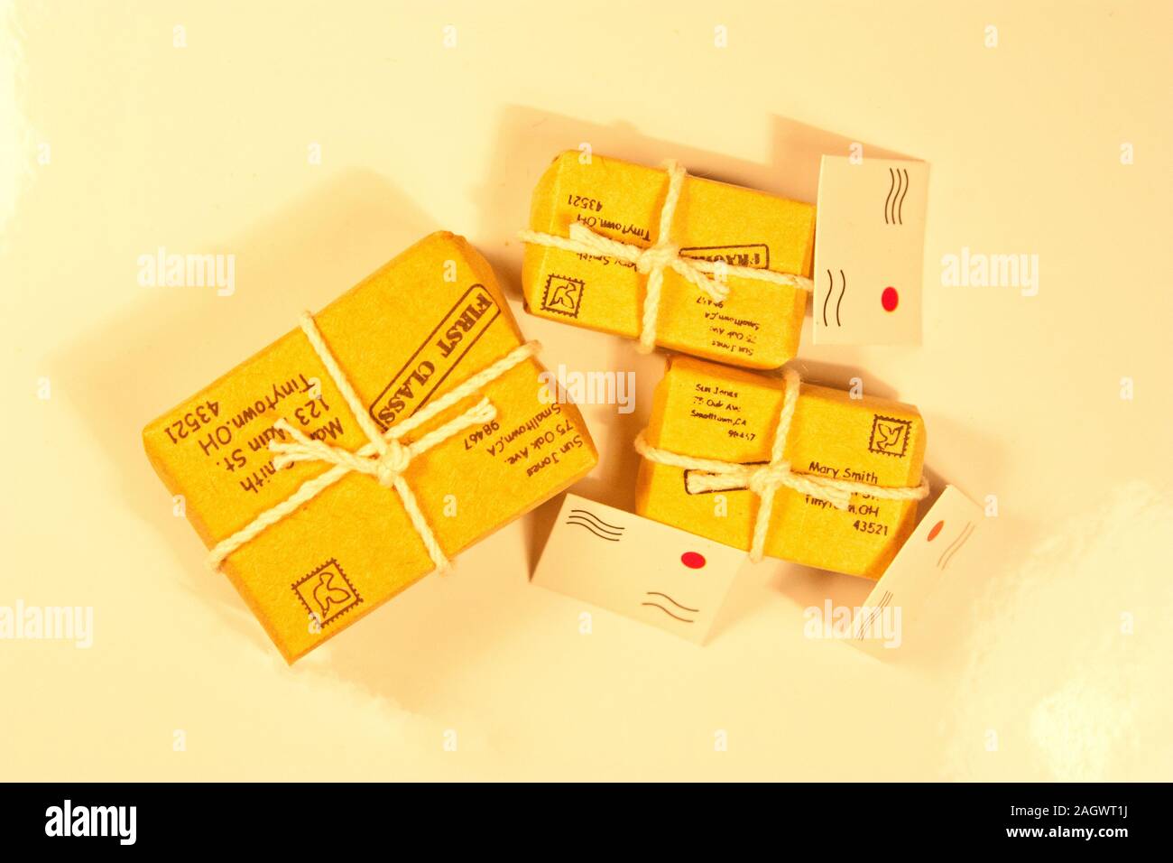 A pile of mail, including letters and parcels Stock Photo - Alamy