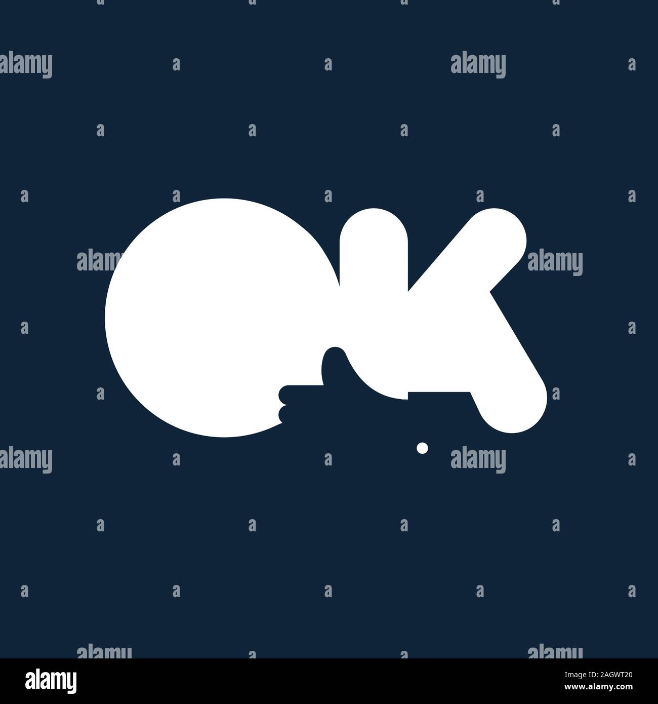 thumb hand gesture hidden on OK text Stock Vector Image & Art - Alamy