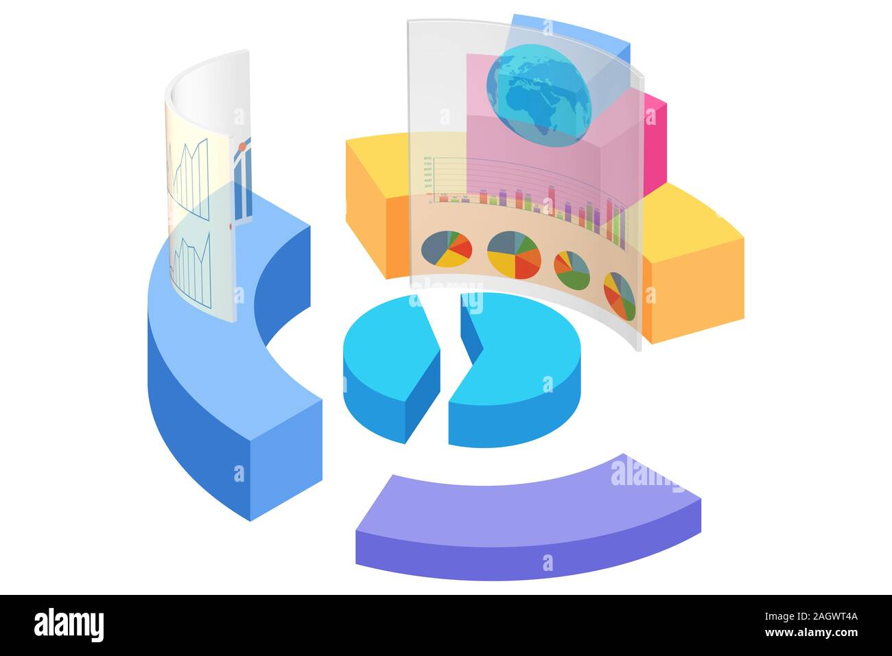 The various visualisation at trading environment - 3d rendering Stock ...