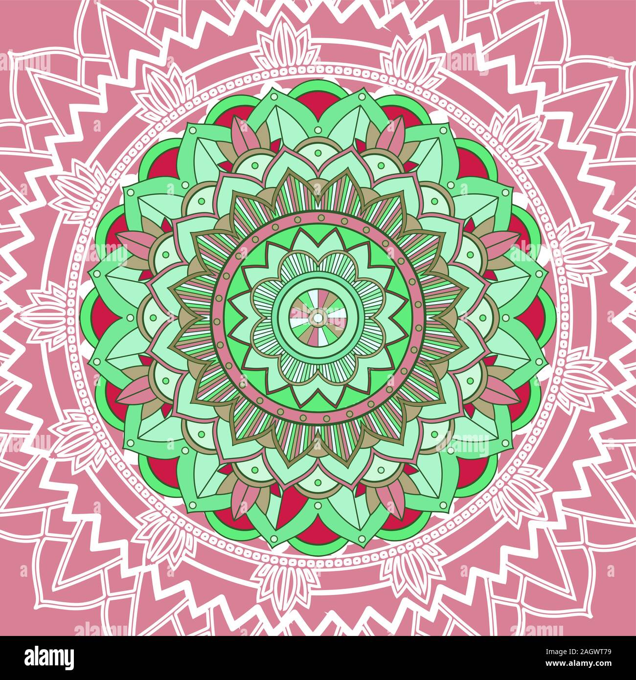 Mandala patterns on pink background illustration Stock Vector Image ...