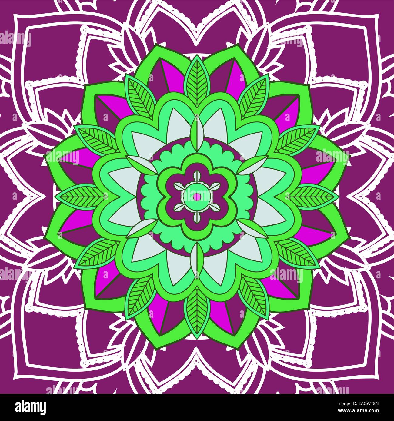 Mandala patterns on purple background illustration Stock Vector Image ...