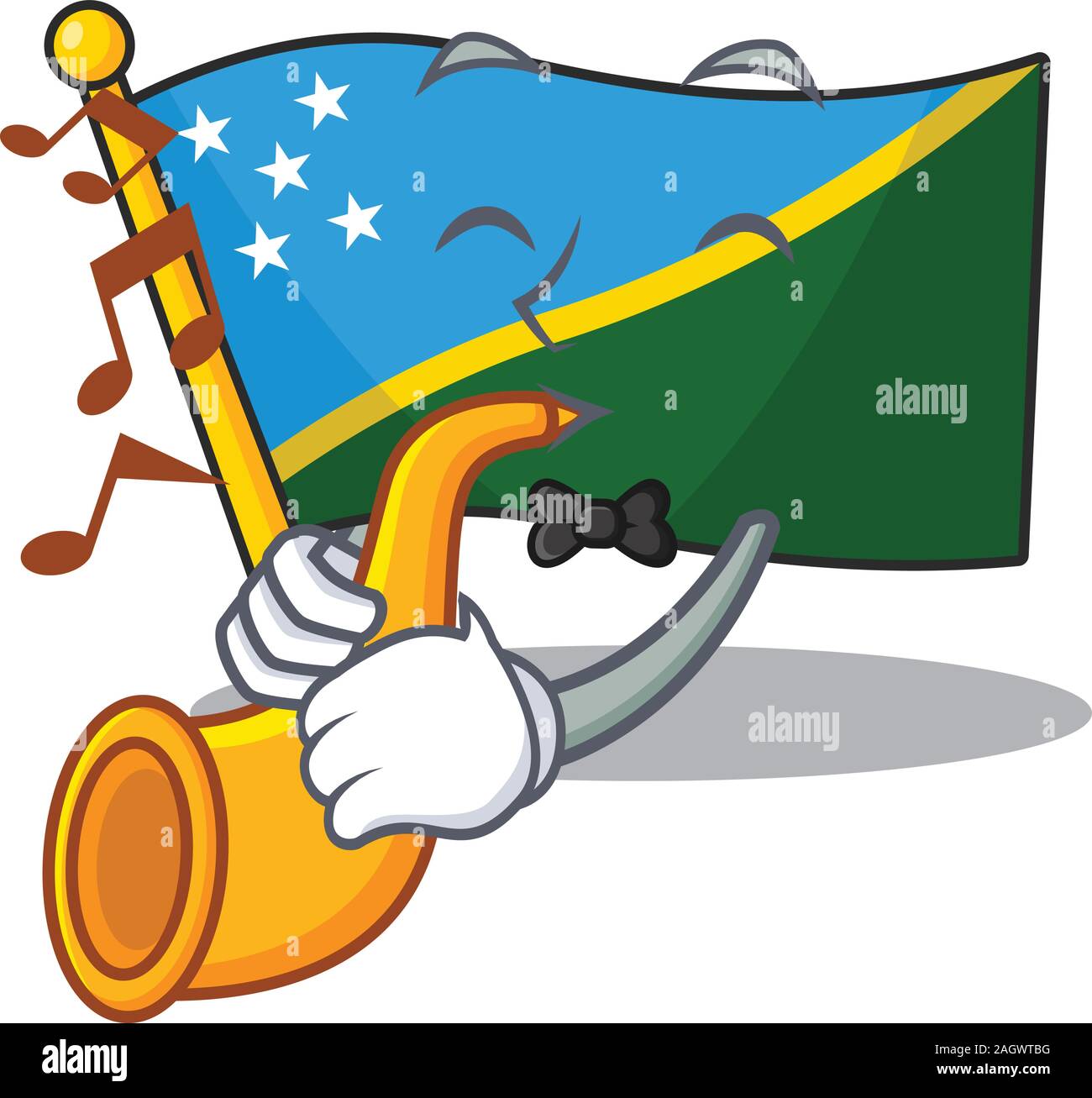 Flag solomon island Scroll cartoon character design performance with ...