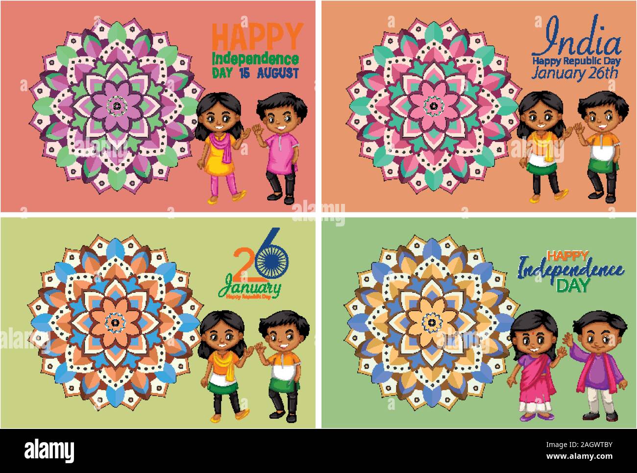 Public holiday poster design with happy kids illustration Stock Vector ...