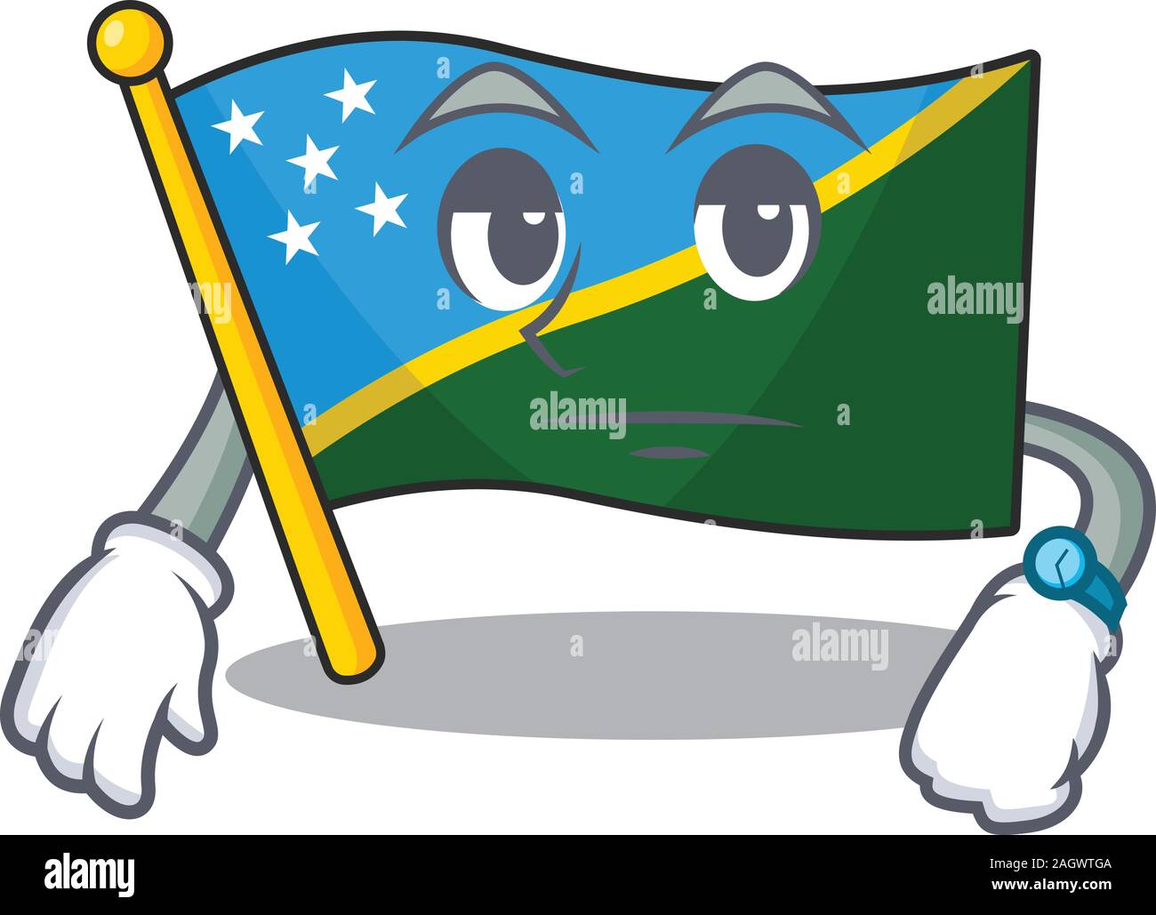 Waiting gesture flag solomon island Scroll on cartoon character design ...