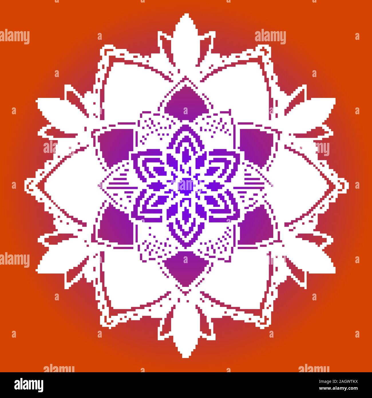 Mandala patterns on orange background illustration Stock Vector Image ...