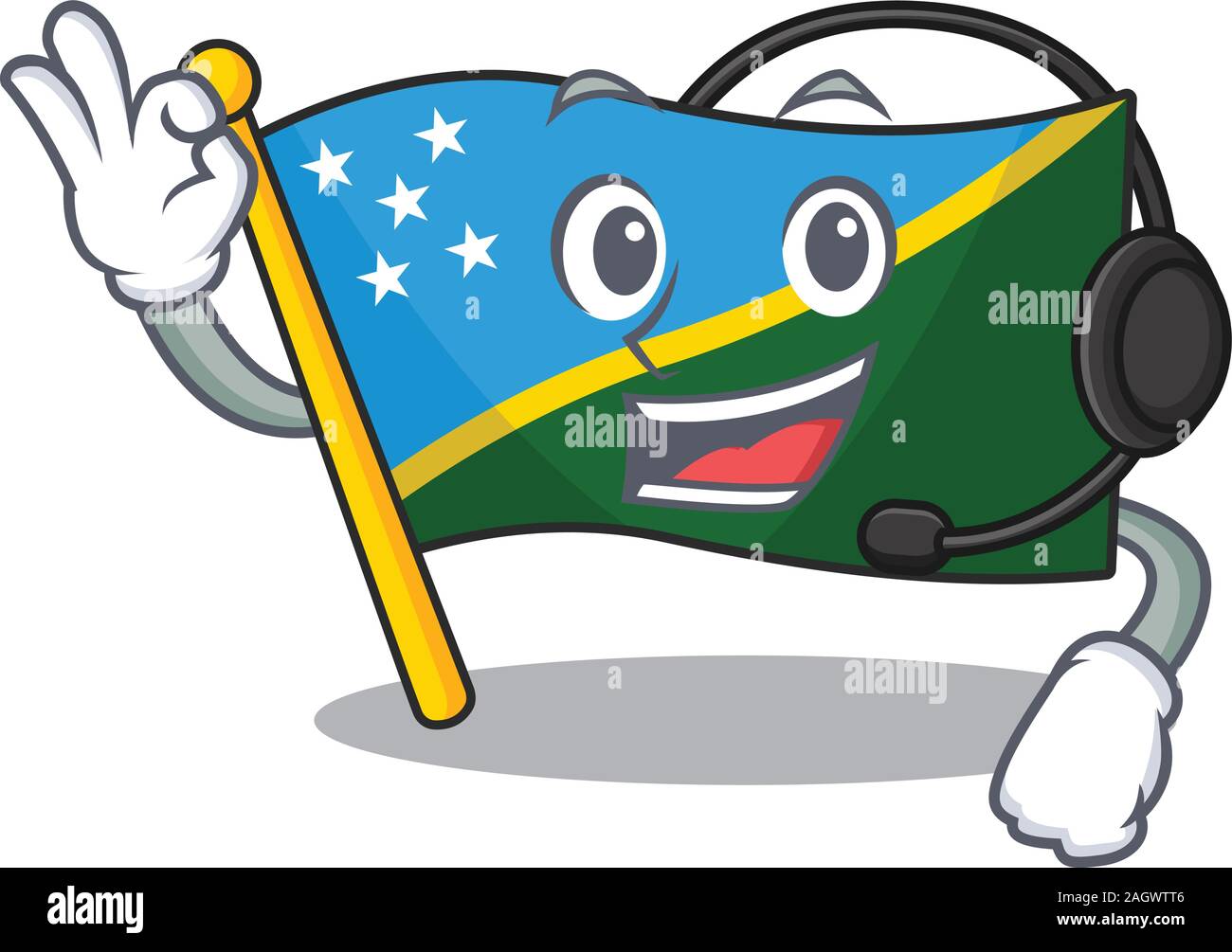 cute flag solomon island Scroll cartoon character design wearing ...