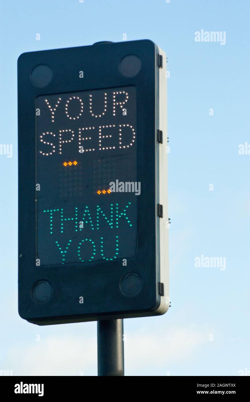An LED warning sign, in the United Kingdom, on one of the main roads to ...
