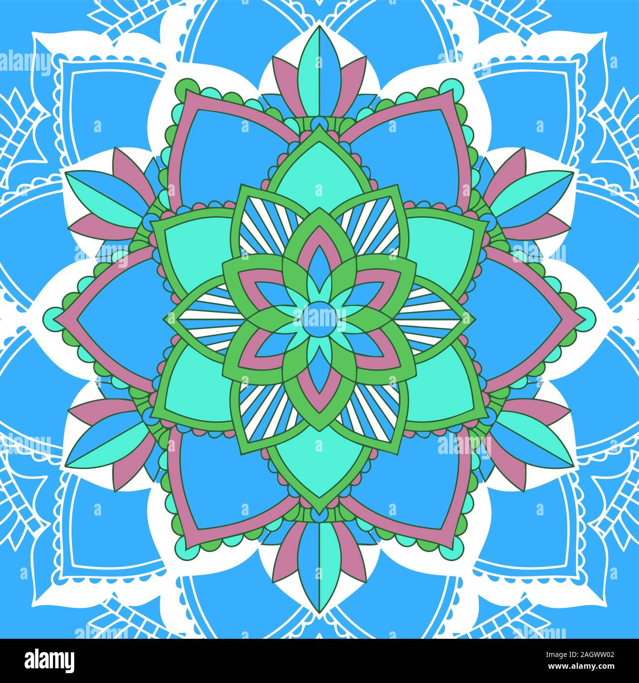 Mandala patterns on blue background illustration Stock Vector Image ...