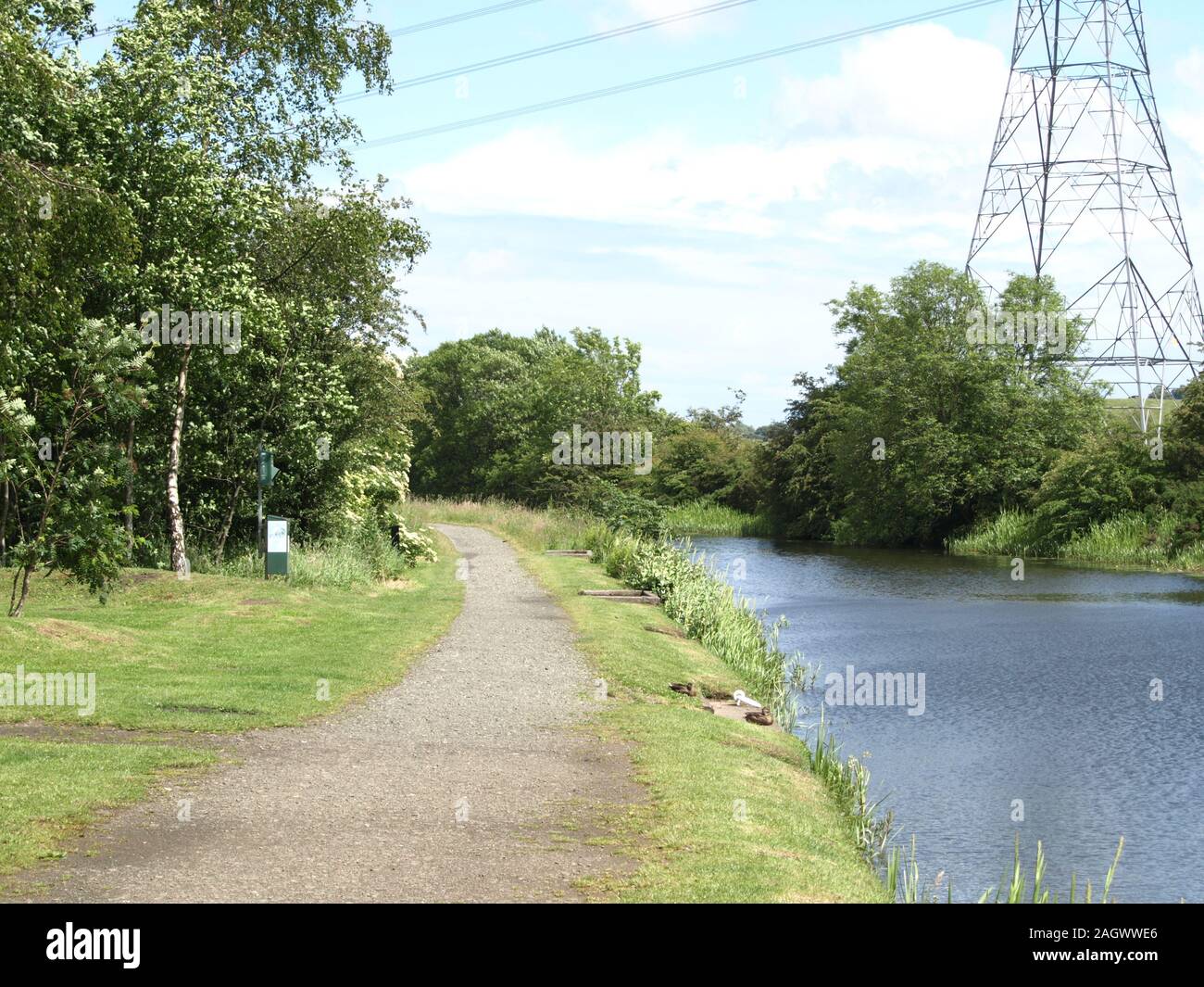 A view along a beautiful British canal walkway Stock Photo - Alamy