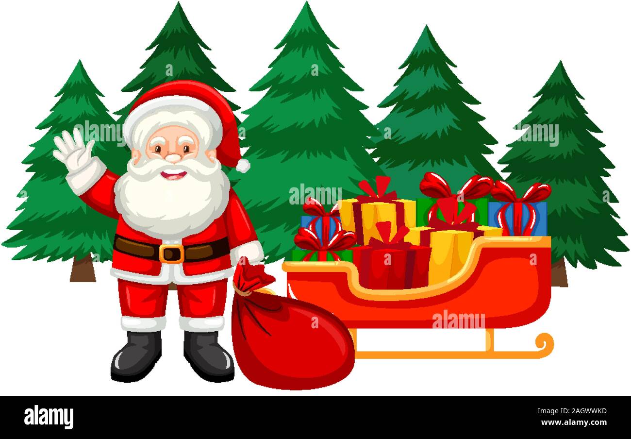 Christmas theme with Santa and presents illustration Stock Vector Image ...