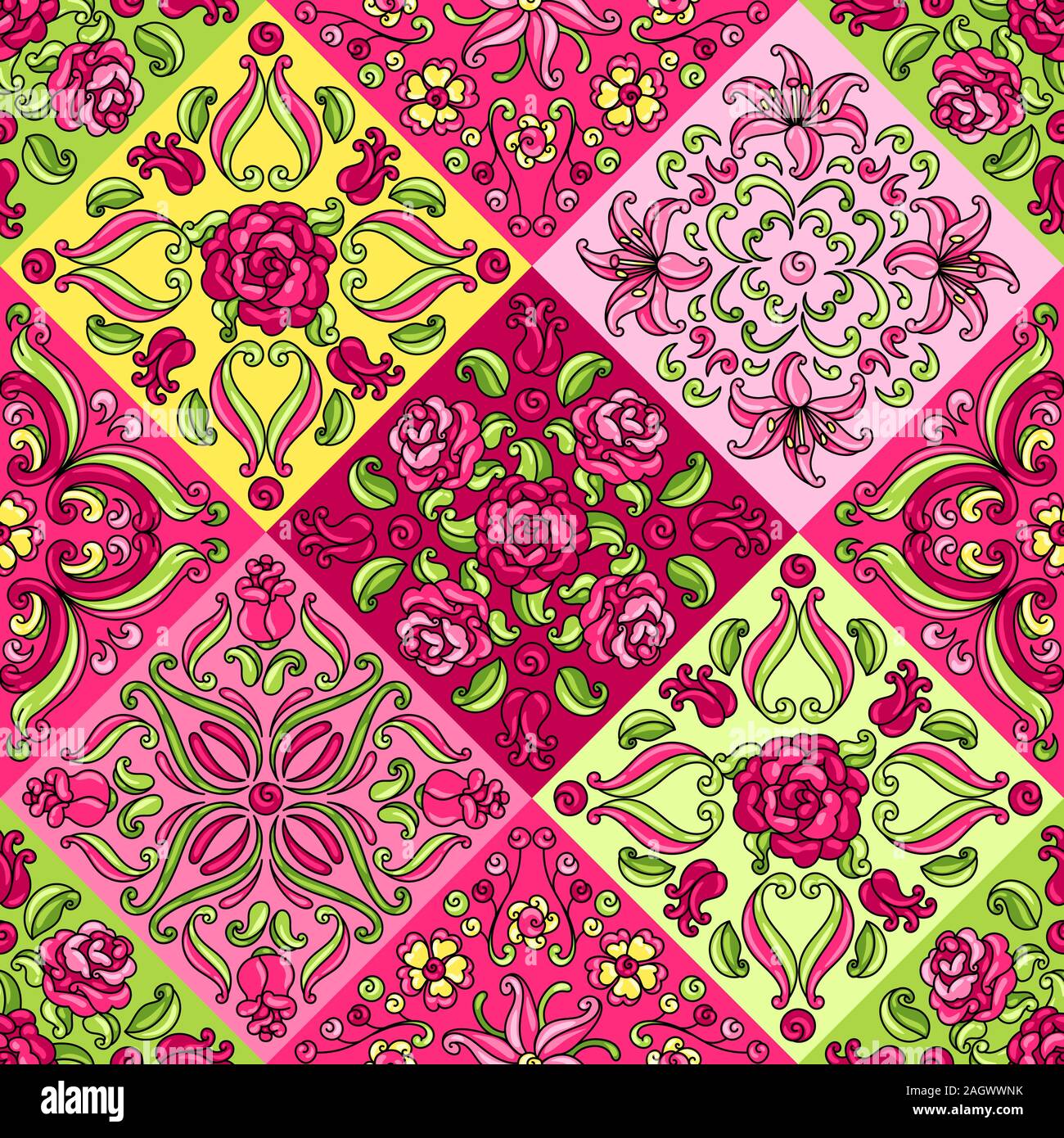 Mexican talavera ceramic tile pattern with flowers Stock Vector Image ...