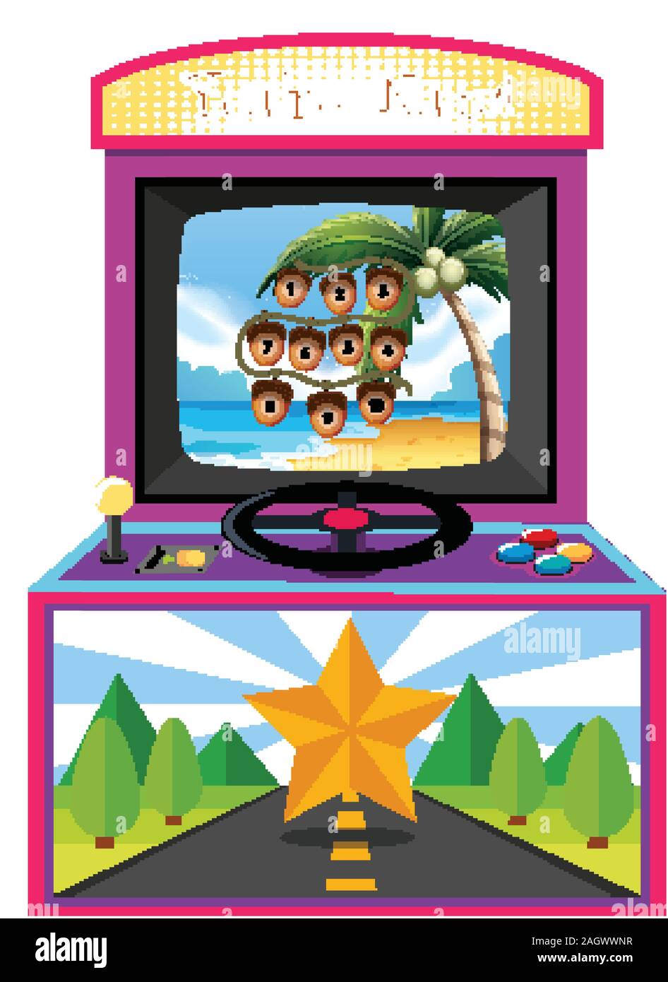 Game machine for counting numbers on isolated background illustration ...