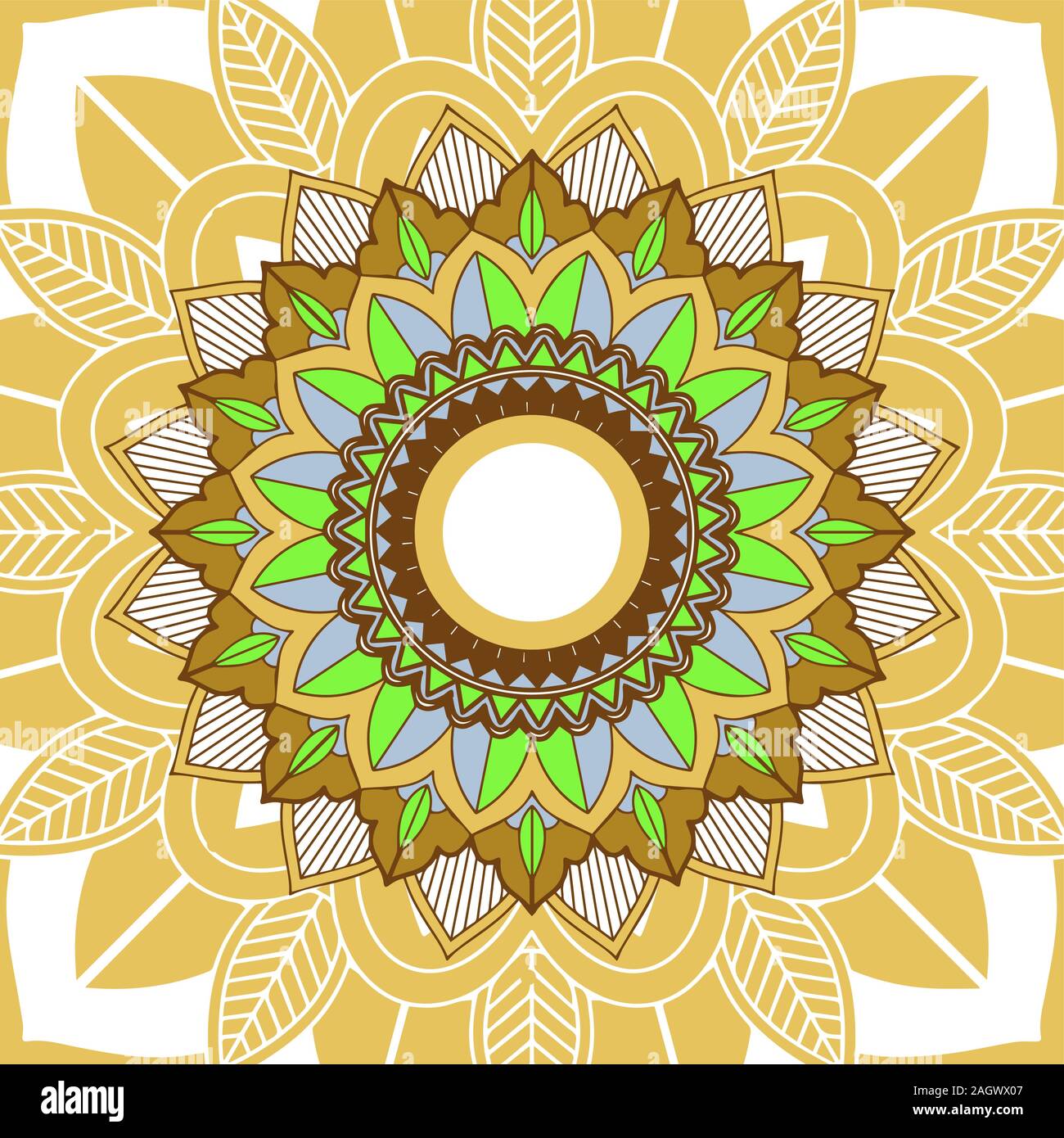 Mandala patterns on yellow background illustration Stock Vector Image ...