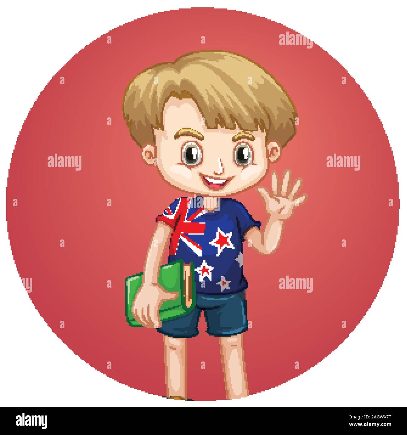 Cute boy on round background illustration Stock Vector Image & Art - Alamy