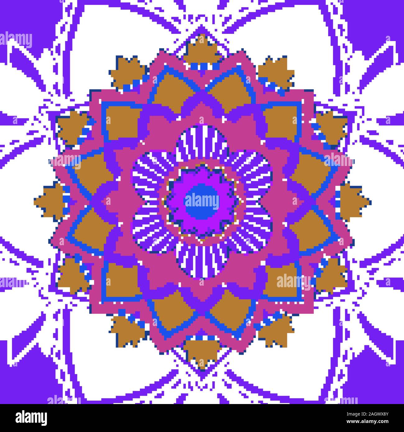 Mandala patterns on purple background illustration Stock Vector Image ...