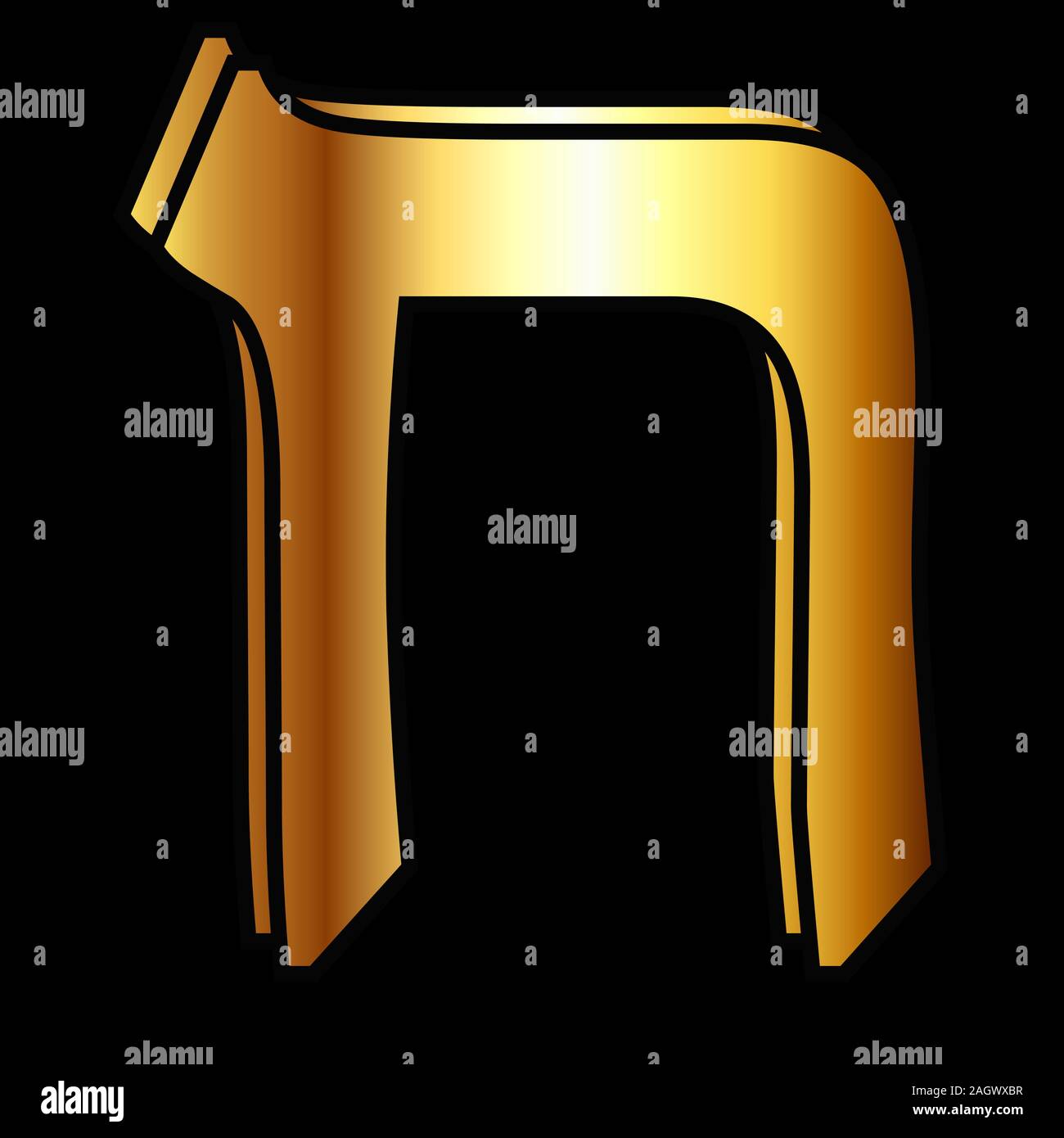 Beautiful golden Hebrew alphabet. The letters Hebrew gold, the font is ...