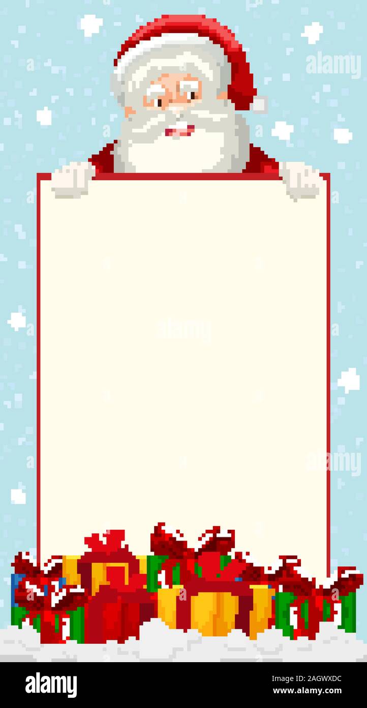 Frame design with Santa and presents illustration Stock Vector Image ...