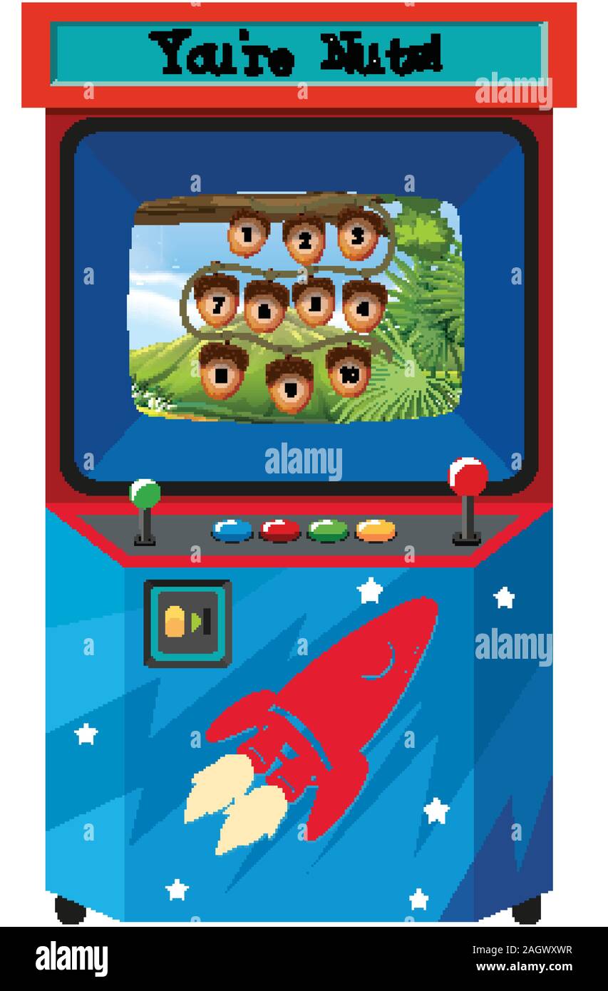 Game machine for counting numbers on isolated background illustration ...