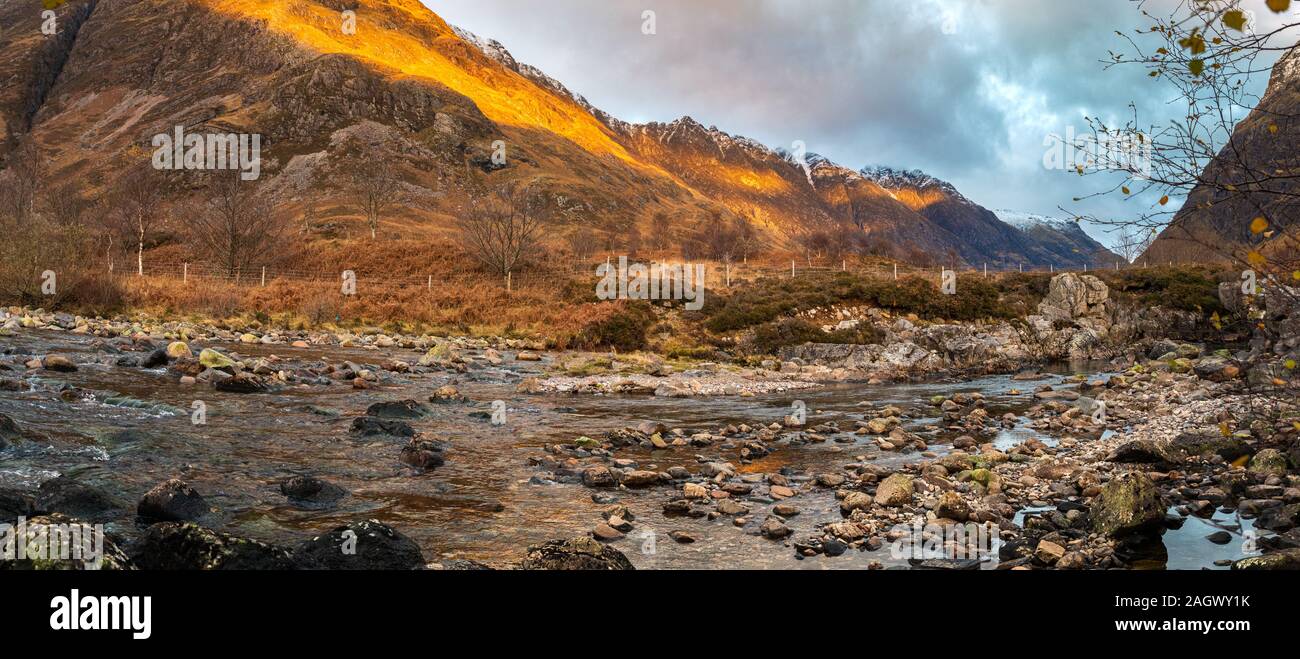 Glencoe River at Sunset, Scotland Stock Photo - Alamy