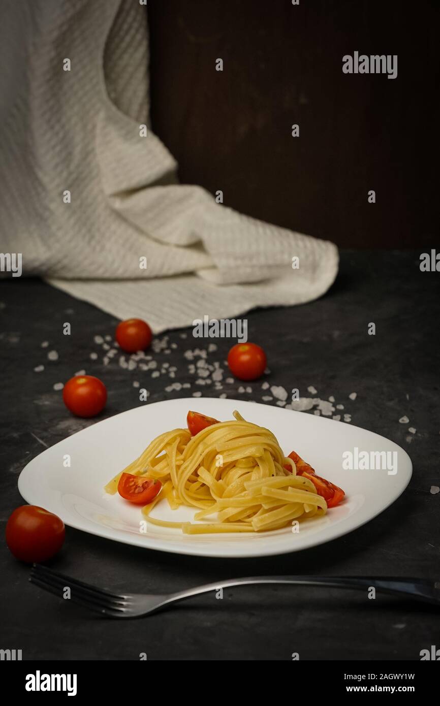 Italian pasta on a plate Stock Photo - Alamy