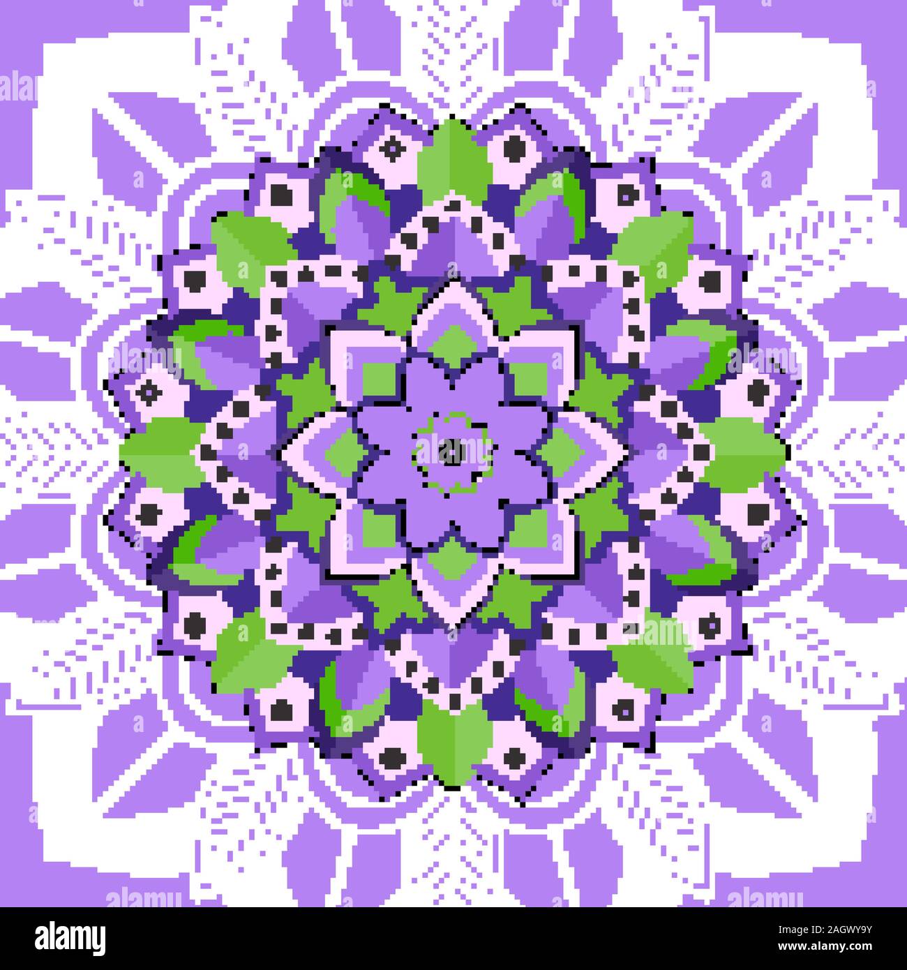 Mandala patterns on purple background illustration Stock Vector Image ...