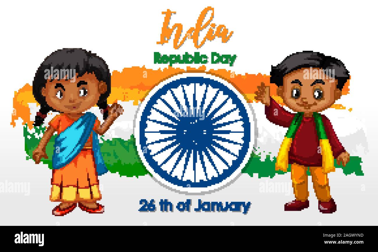 Public holiday poster design with happy kids illustration Stock Vector ...