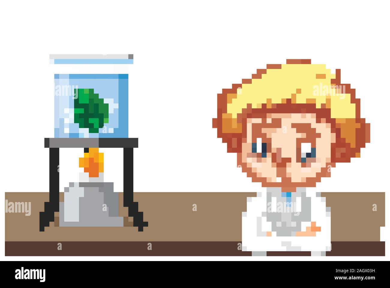 Science student doing experiment on leaf illustration Stock Vector ...