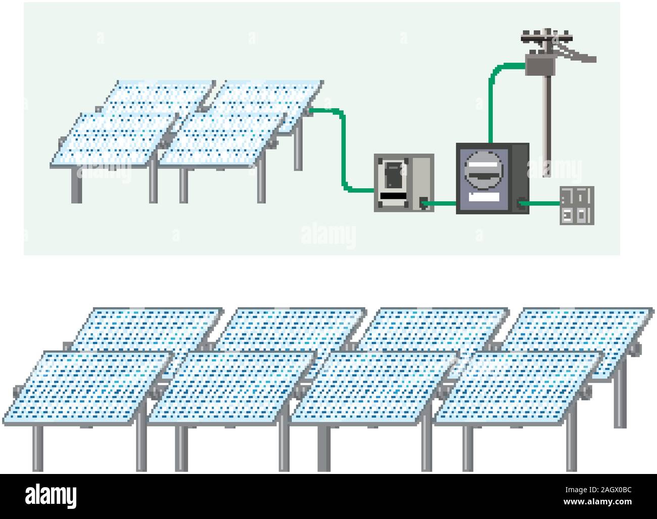 Solar energy with solar cell illustration Stock Vector Image & Art - Alamy