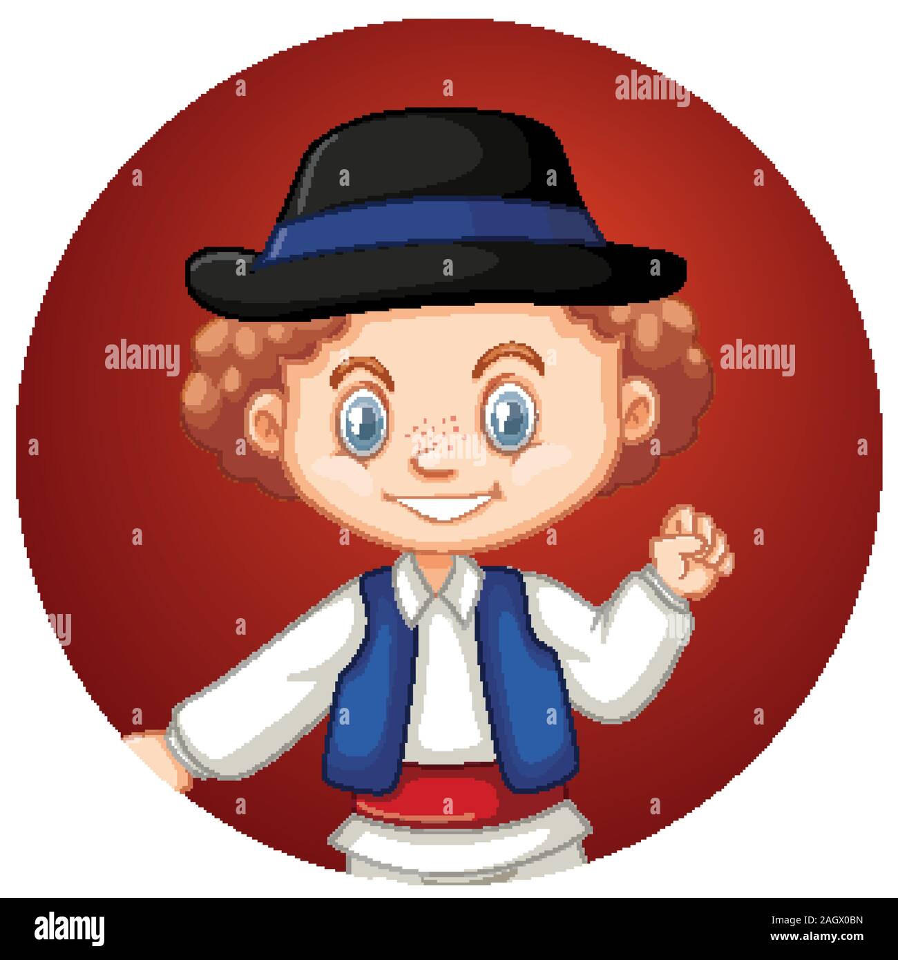 Cute boy on round background illustration Stock Vector Image & Art - Alamy