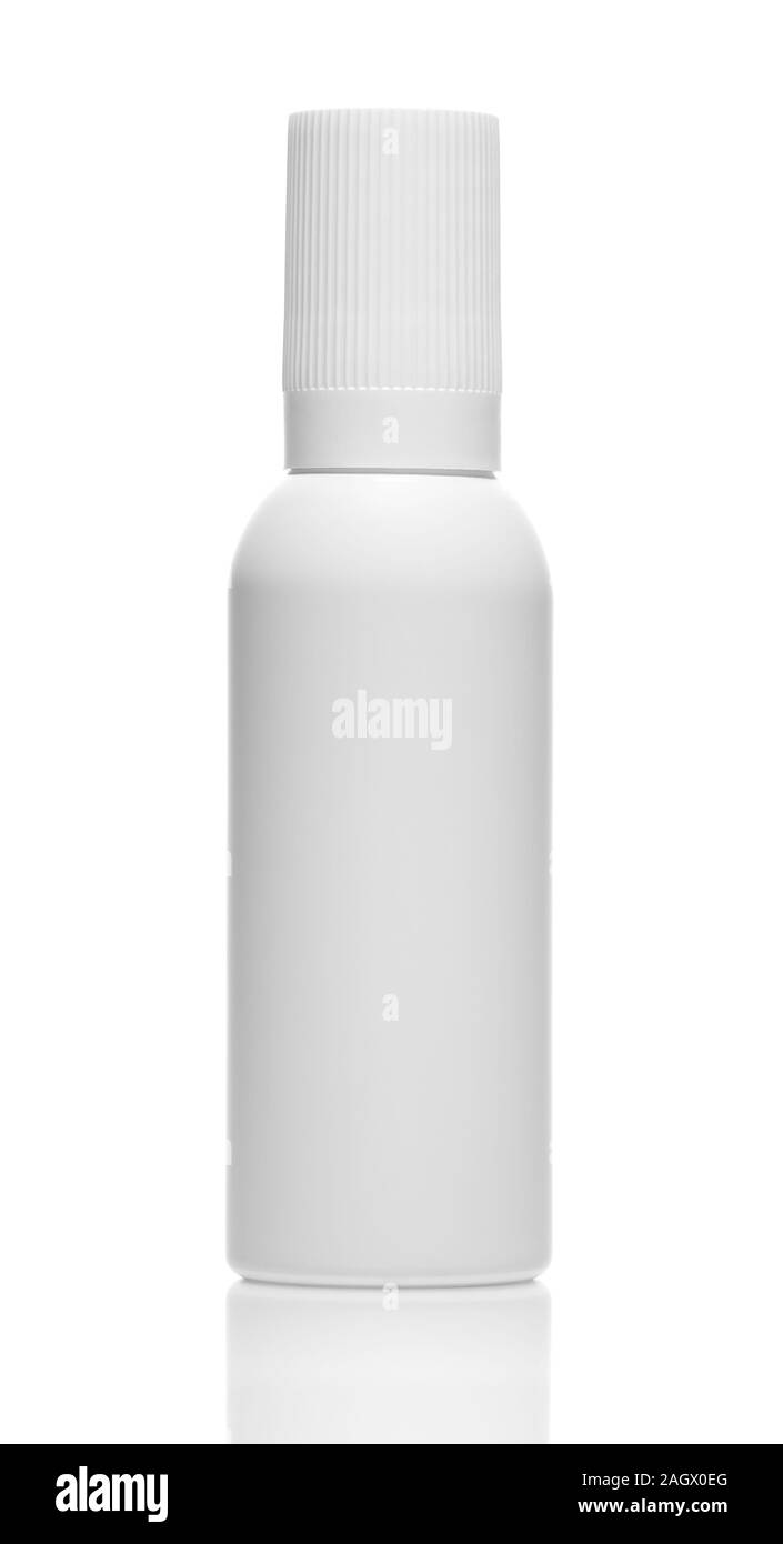 Photo of one abstract blank white spray bottle isolated on white ...