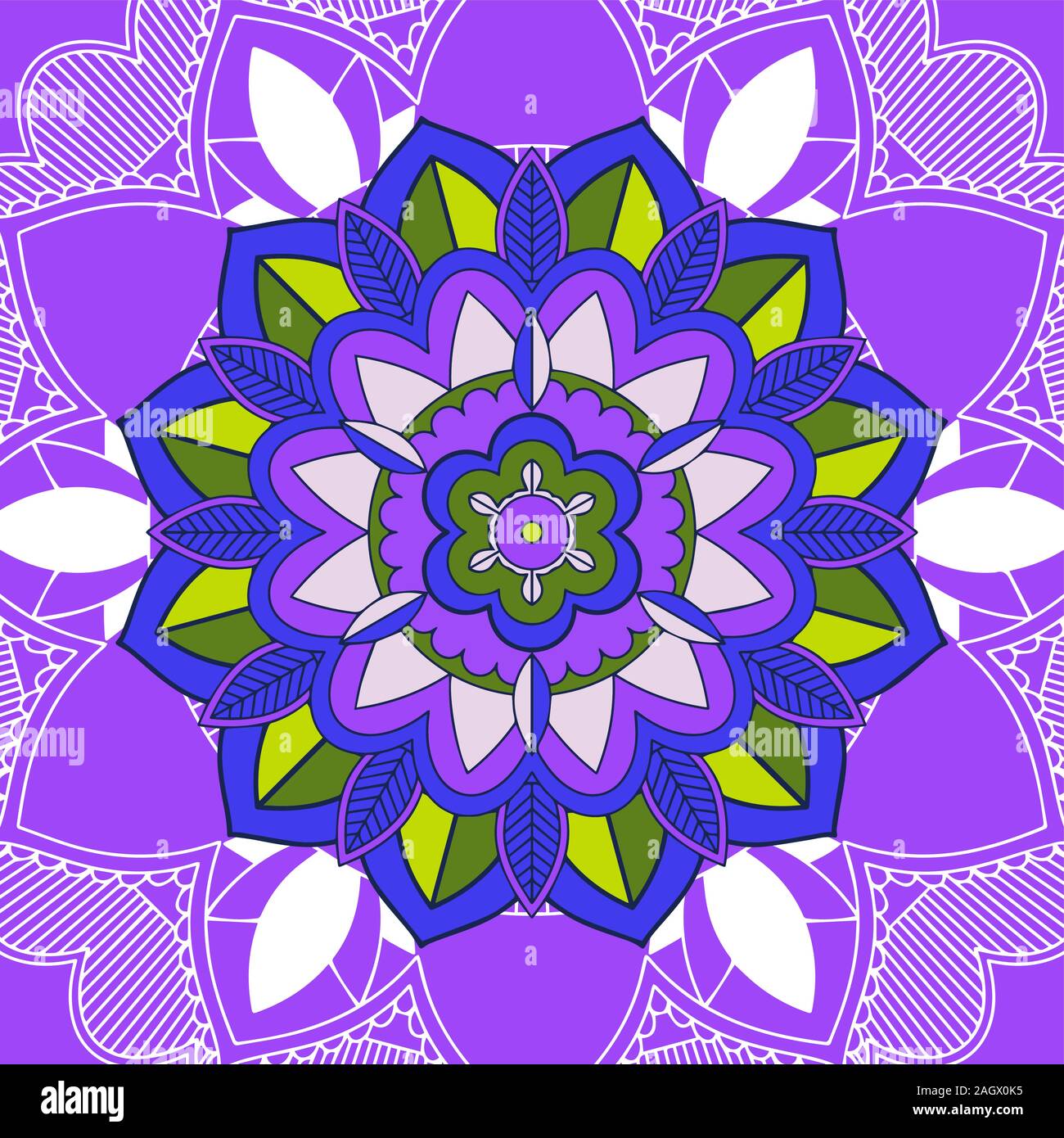 Mandala patterns on purple background illustration Stock Vector Image ...