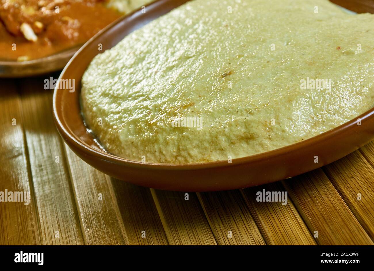 Akple, Ghanaian cuisine, preparation are corn flour, cassava dough ...