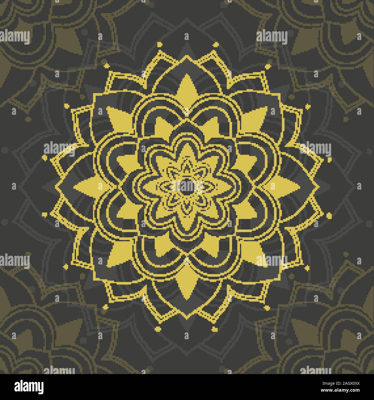 Mandala patterns on gray background illustration Stock Vector Image ...