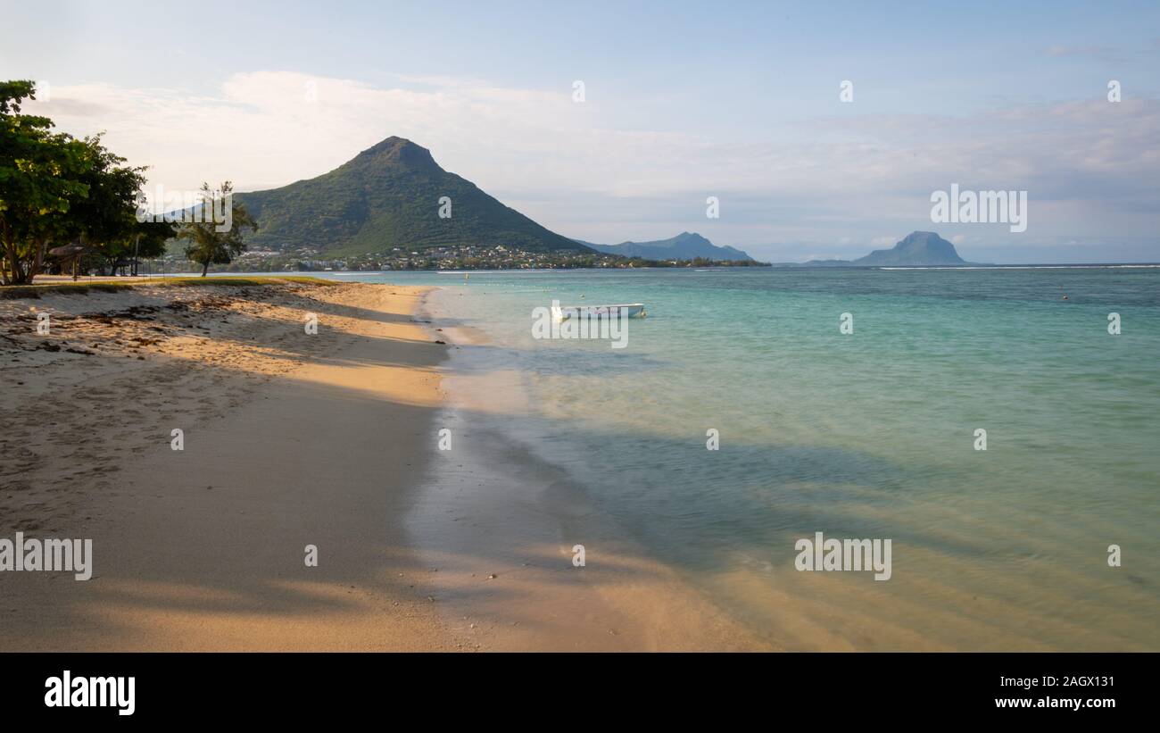 Beach and Sea, Mauritius Coastline Stock Photo - Alamy