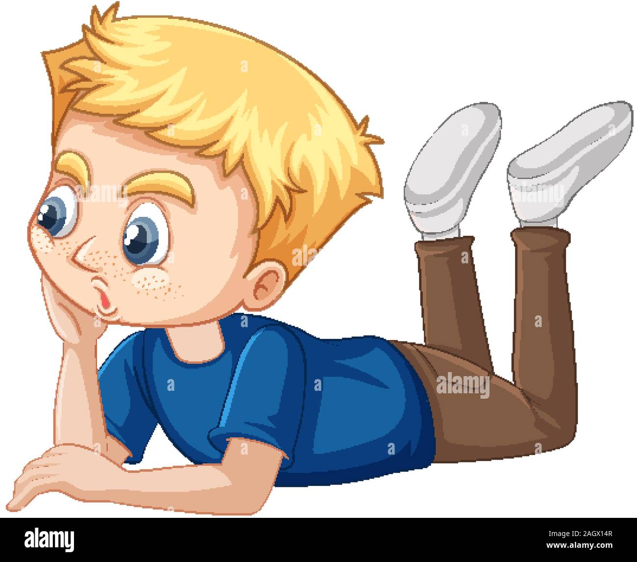 Boy in blue shirt on isolated background illustration Stock Vector ...