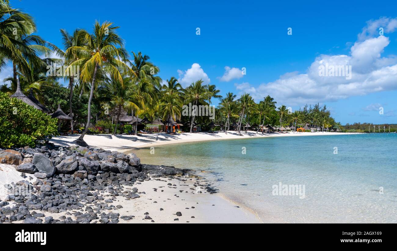 Beach and Sea, Mauritius Coastline Stock Photo - Alamy