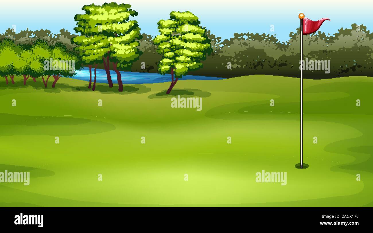Background scene of golf field illustration Stock Vector Image & Art ...