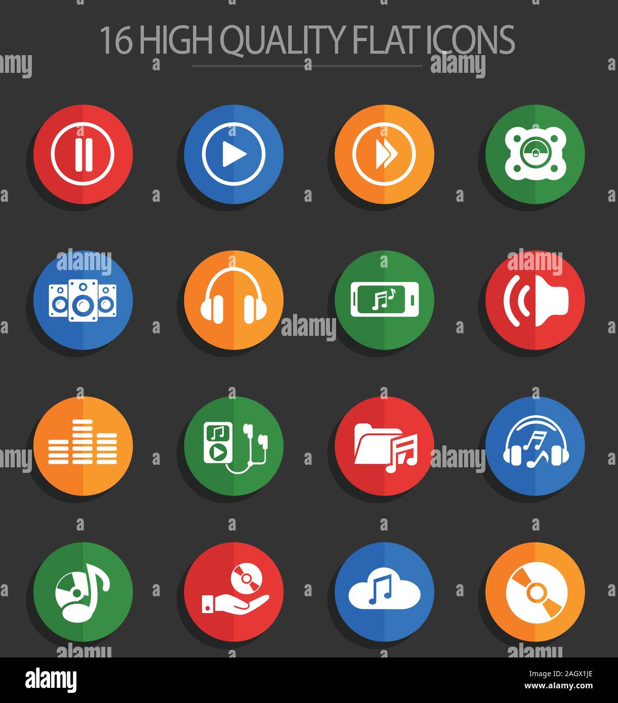 Music folder icon flat Stock Vector Images - Alamy