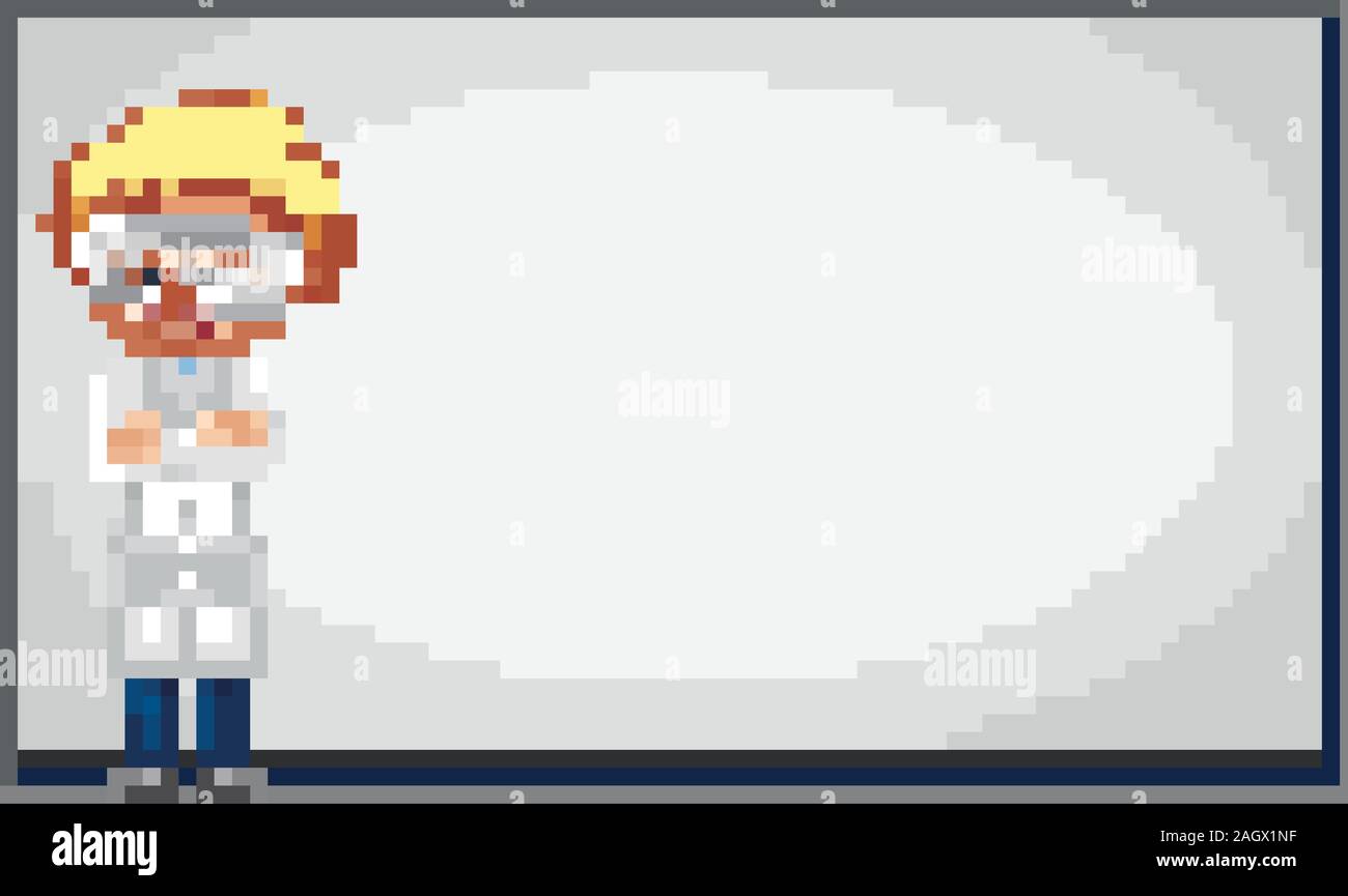 Border template with science student standing illustration Stock Vector ...