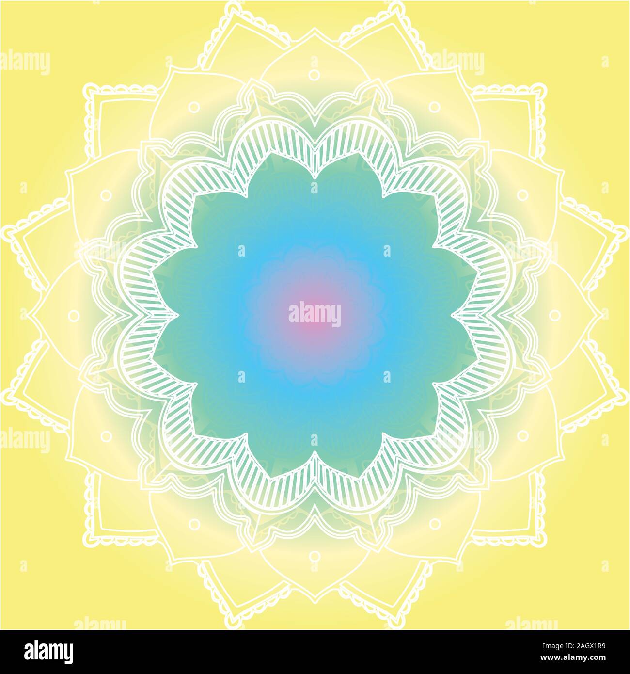 Mandala patterns on yellow background illustration Stock Vector Image ...