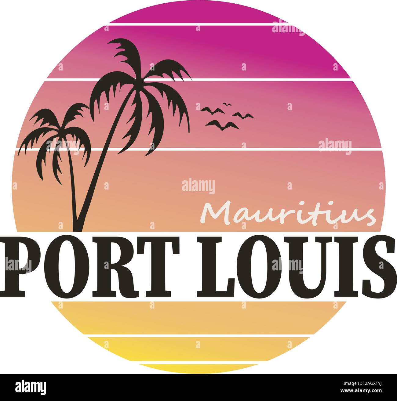 Mauritius Port Louis Emblema. Vector Design National. Illustration ...